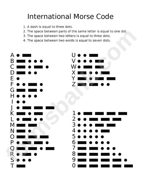 Morse Code Printable Chart
