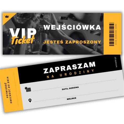 Zaproszenia urodzinowe na 18 urodziny na imprezę bilet VIP koperta