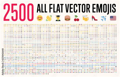 All Type Of Emojis Stickers Emoticons Flat Vector Illustration
