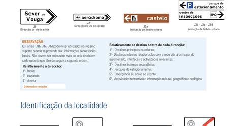 Escola de Condução Sintonia Sinais de Direcção e Sinais de Localidades