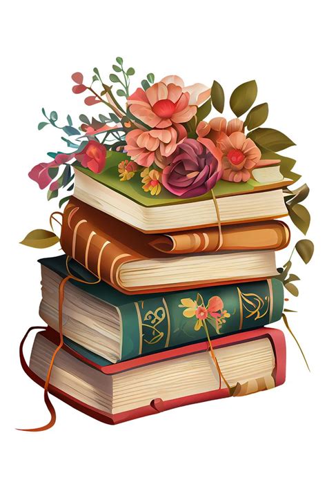 Books Книги PNG Book illustration art Floral illustrations Book