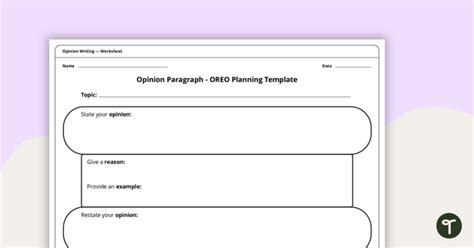 OREO Graphic Organizer PDF Template PDF Agile Worksheets Library