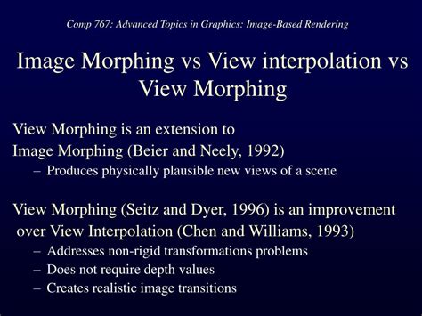 ppt view morphing by steven m seitz charles r dyer powerpoint presentation id 281456