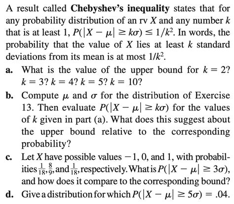 solved a result called chebyshev s inequality states
