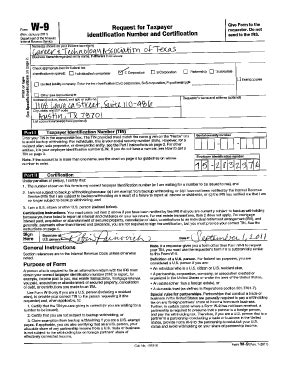 Fillable Online Form W 9 Rev January 2011 Department Of The Treasury