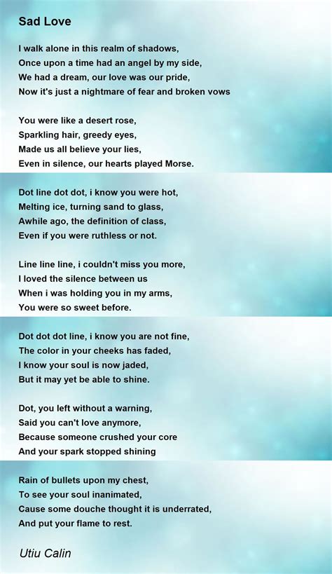 Depressed Poems About Love