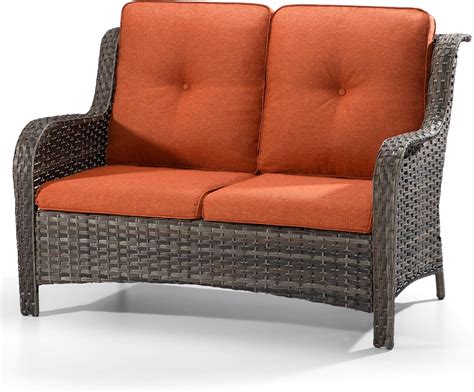 Amazon Joyside Outdoor Patio Wicker Loveseat Sofa 2 Seater
