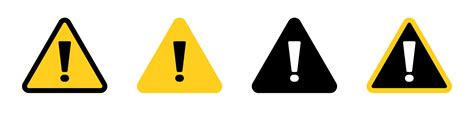 Triangle Attention Icon Set Danger And Warning Exclamation Point