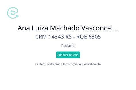 Ana Luiza Machado Vasconcellos Pediatra Em Pelotas RS