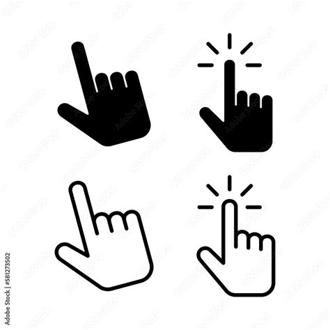 Hand Cursor Icon Vector Illustration Cursor Sign And Symbol Hand
