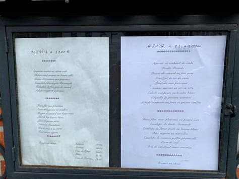 Menu au Le Provençal restaurant Péronne