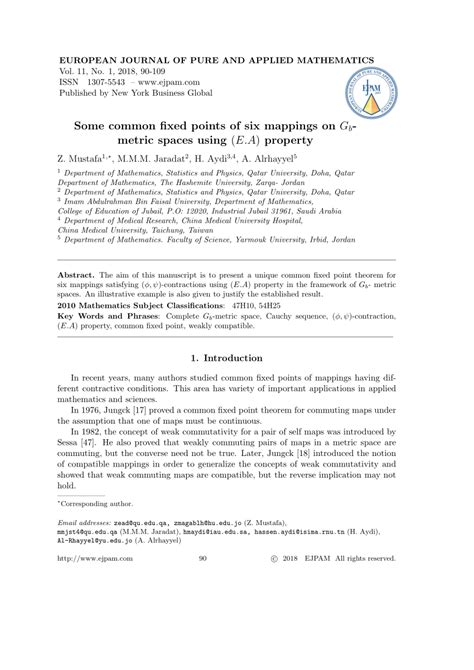pdf some common fixed points of six mappings on g b metric spaces using e a property