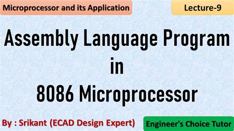 assembly language program in 8086 microprocessor and its applications youtube