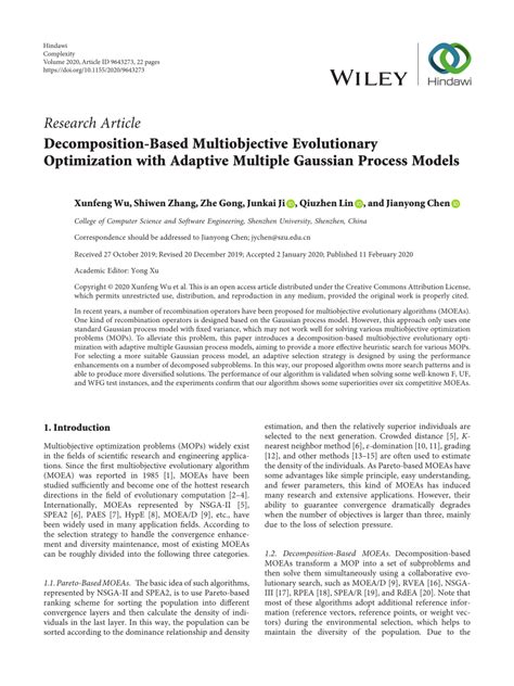 pdf decomposition based multiobjective evolutionary optimization with adaptive multiple