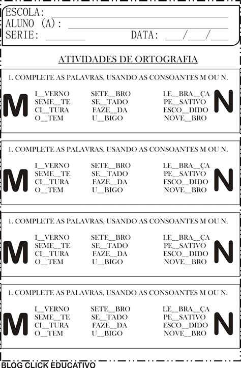 Atividades De Ortografia O Ano Para Imprimir Gameduca