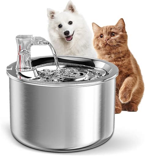 JAMOTOLLY Fontaine à eau automatique pour animaux de compagnie en acier