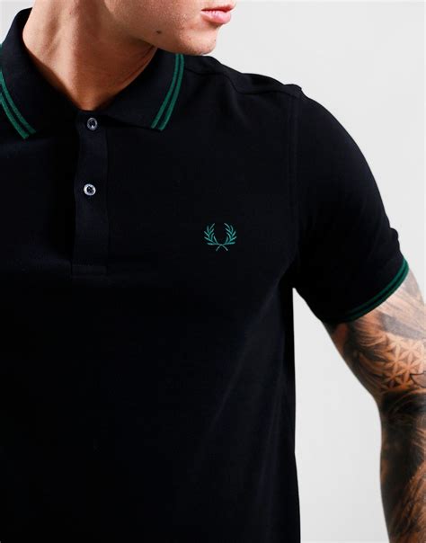 Fred Perry Twin Tipped Polo Shirt Black Ivy Terraces Menswear