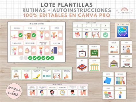 Lote Plantillas Rutinas y Autoinstrucciones Imprimible Rutinas Niños