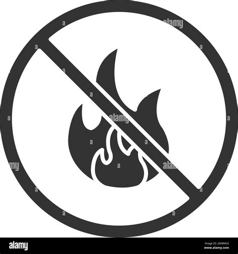 Prohibido firmar con fuego glifo icono Ninguna hoguera prohibición