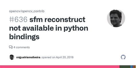 Sfm Reconstruct Not Available In Python Bindings Issue 636 Opencv