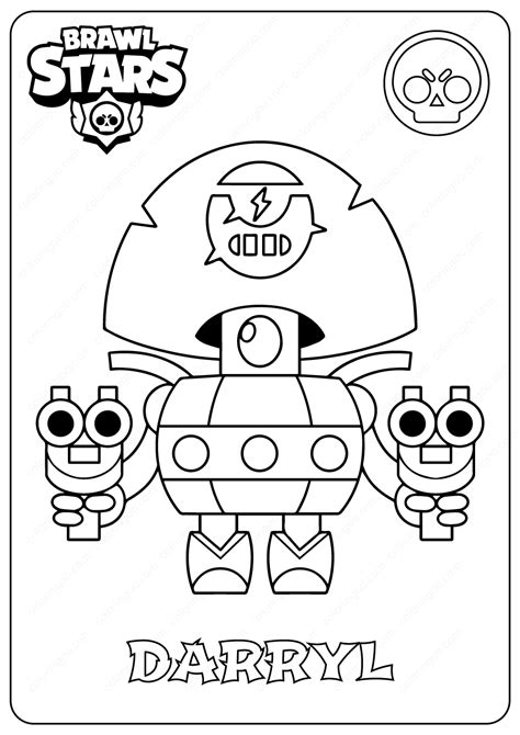 Printable Brawl Stars Darryl Pdf Coloring Pages