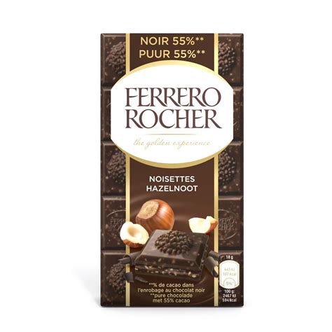 FERRERO ROCHER Tablette chocolat noir 55 fourrée aux noisettes 1 pièce