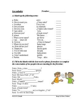 Spanish Greetings Worksheet Practice Essential Spanish Phrases