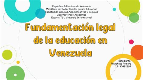 Funcionamiento legal de la educación en Venezuela Kreynet Anyolith