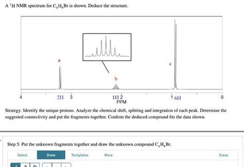 Solved A H Nmr Spectrum For C H Br Is Shown Deduce The Chegg