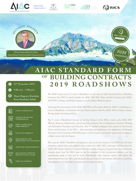 Fillable Online AIAC STANDARD FORM OF BUILDING CONTRACTS 2019 ROADSHOWS