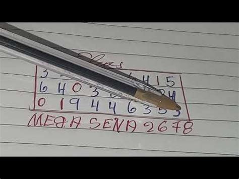 Tabela Da Mega Sena Conc 2678 YouTube