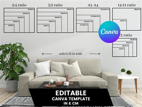 Horizontal Wall Art Size Guide Size Comparison Poster Frame Size Guide