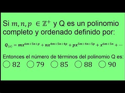 2734 Ejercicio Resuelto Sobre Polinomio Completo Y Ordenado YouTube