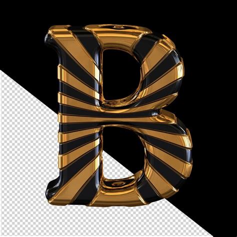 Letra B Do S Mbolo Preto E Dourado Psd Premium