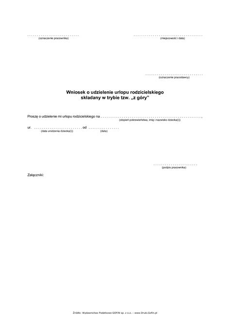 Social Trends Wniosek O Udzielenie Urlopu Rodzicielskiego Wzor Html