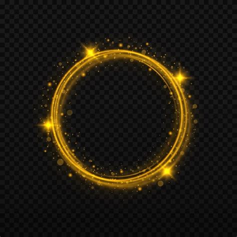 Moldura de círculo de ouro efeito de luz brilhante um flash dourado