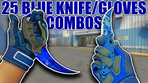 25 BLUE KNIFE GLOVES COMBOS CS GO Showcase YouTube