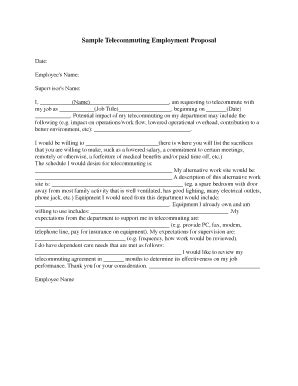 Telework Justification Example Fill Online Printable Fillable