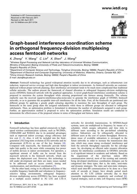 pdf graph based interference coordination scheme in orthogonal frequency division multiplexing