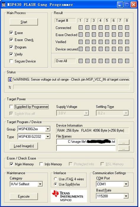 Msp Gang430 Problem Msp Low Power Microcontroller Forum Msp Low Power Microcontrollers Ti
