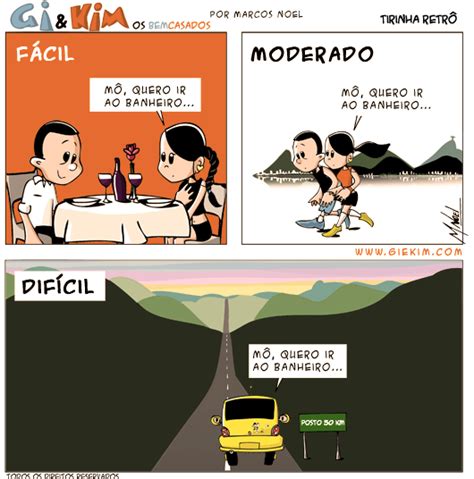 Tirinha Retrô Fácil Moderado e Difícil Gi Kim os Bem Casados
