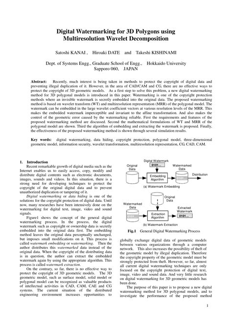 pdf digital watermarking for 3d polygons using multiresolution wavelet decomposition