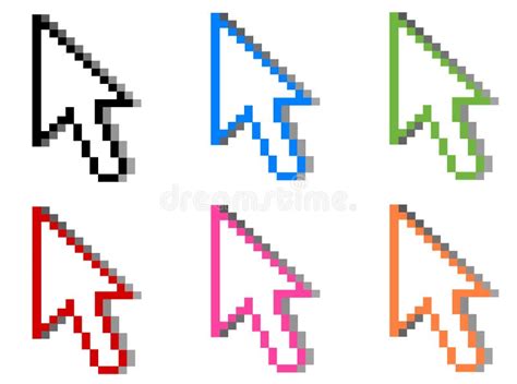 Mouse Cursors Set Pixel Cursors Stock Vector Illustration Of Link