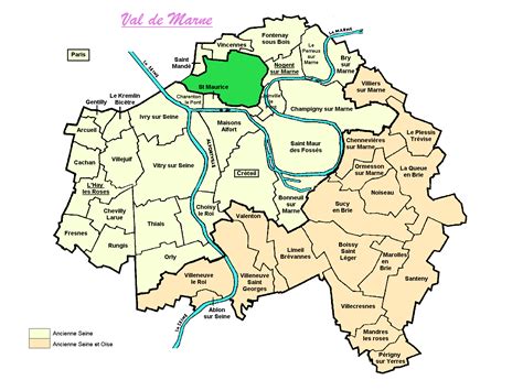 Carte Département Val de Marne Arts et Voyages