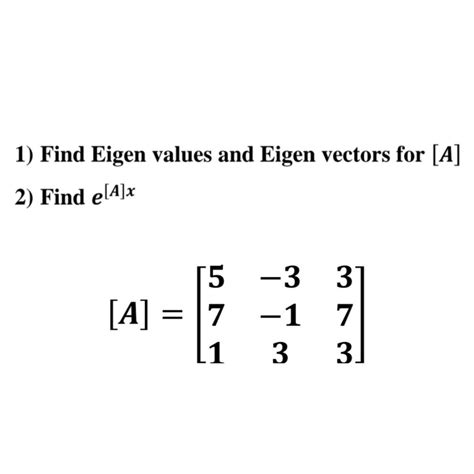solved 1 find eigen values and eigen vectors for [a] 2