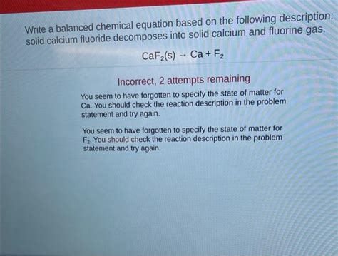Solved Write A Balanced Chemical Equation Based On The Chegg