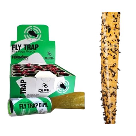 Cola Pega Mosca Armadilha Adesiva Fita Moscas Fly Trap 25U No Shoptime
