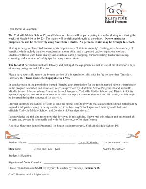 Fillable Online Dear Parent Or Guardian Yorkville CUSD 115 Fax Email