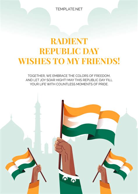 26th January Happy Republic Day Wishes Template Edit Online