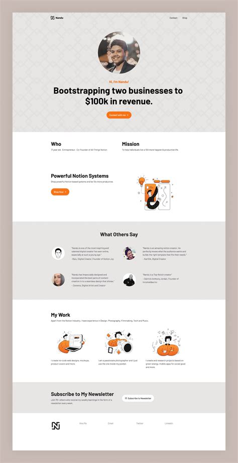 Free Personal Website Template By Nandu Ashok Popsy